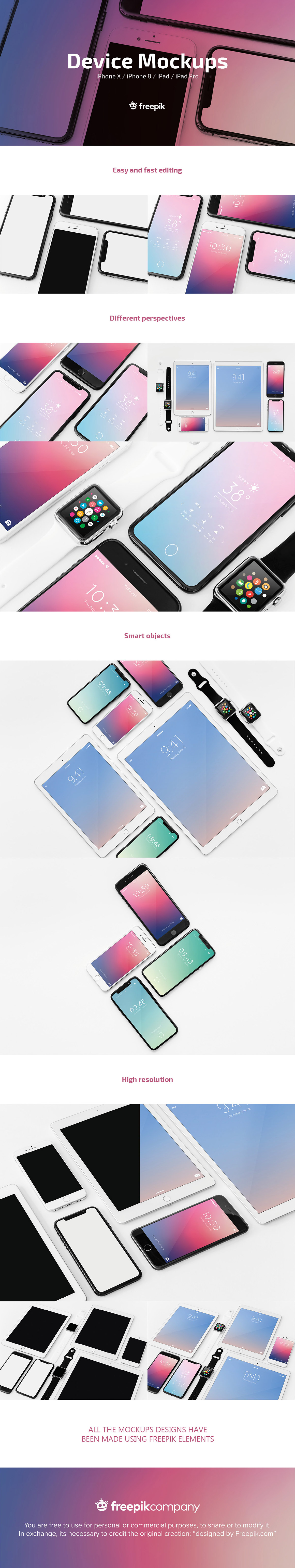 Free Apple device mockups pack - Freebiesbug