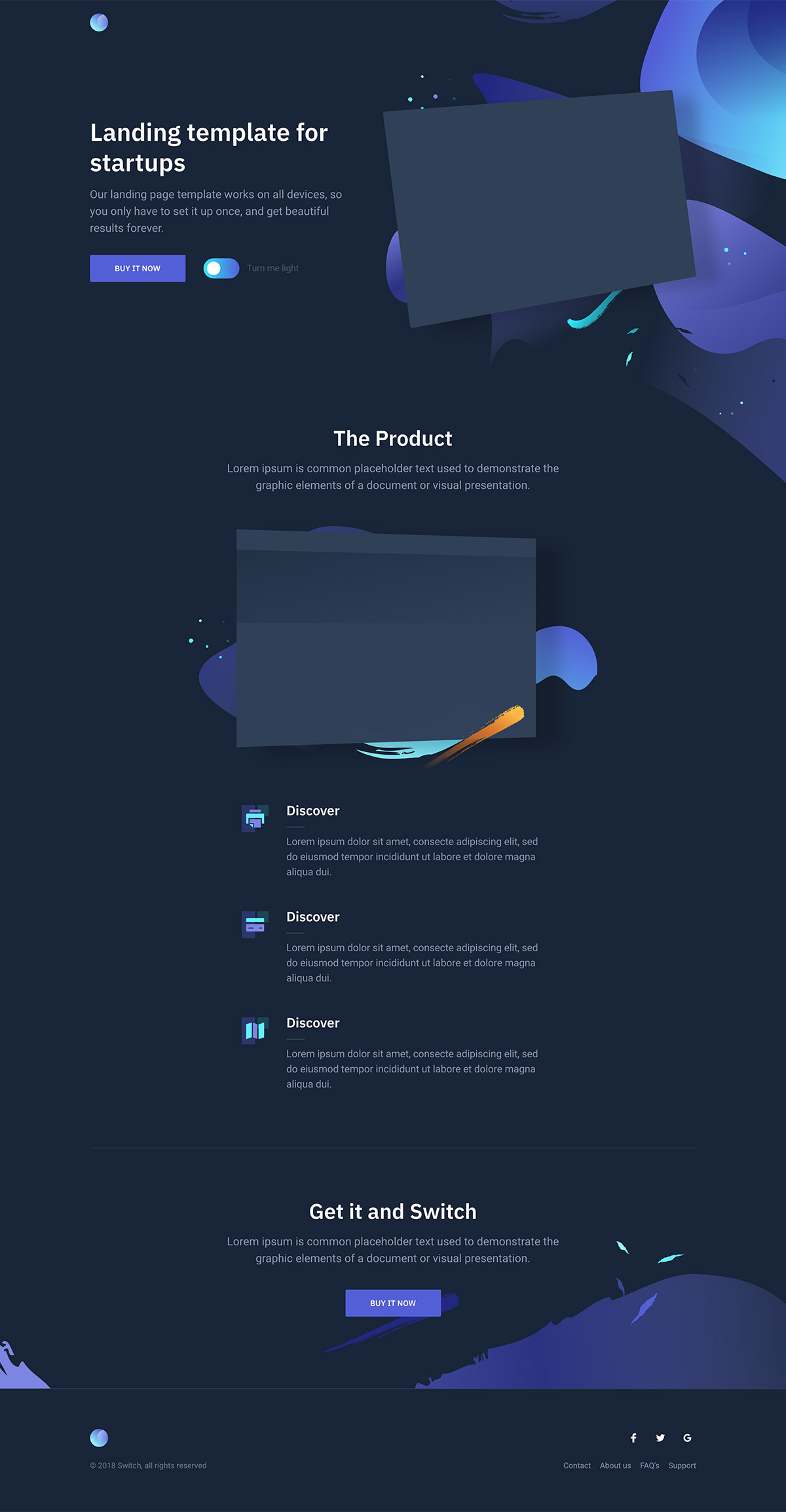Switch: Day & Night HTML template - Freebiesbug