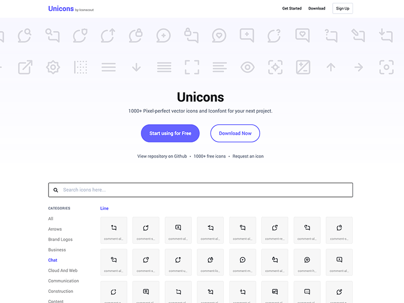 Unicons: A free set of 1000+ icons - Freebiesbug