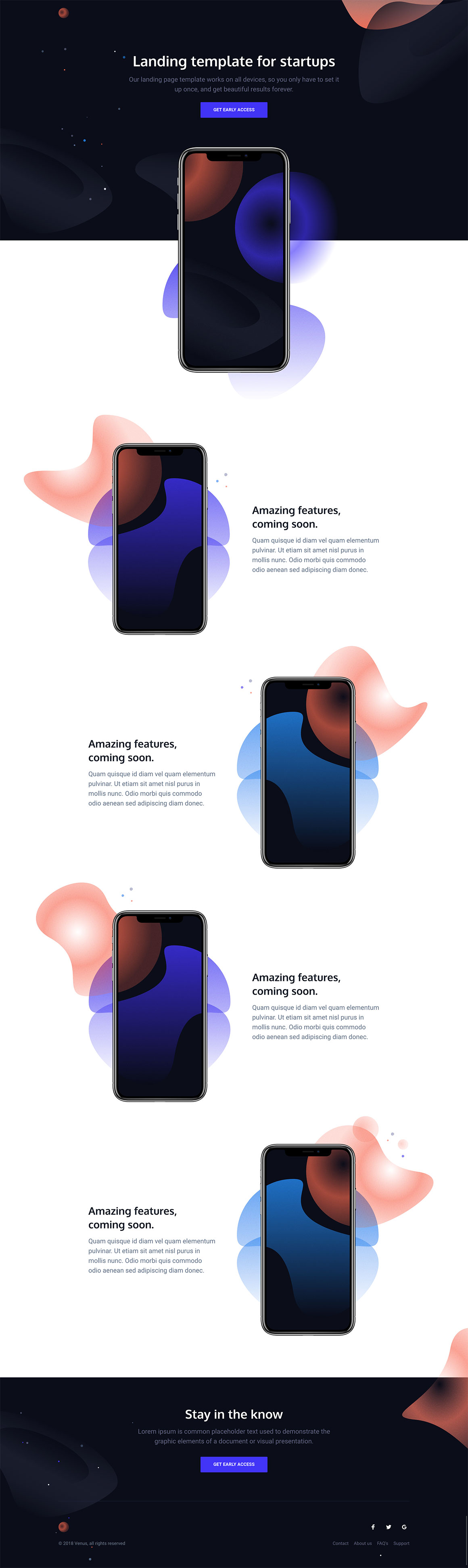 Venus: Free HTML app showcase template - Freebiesbug