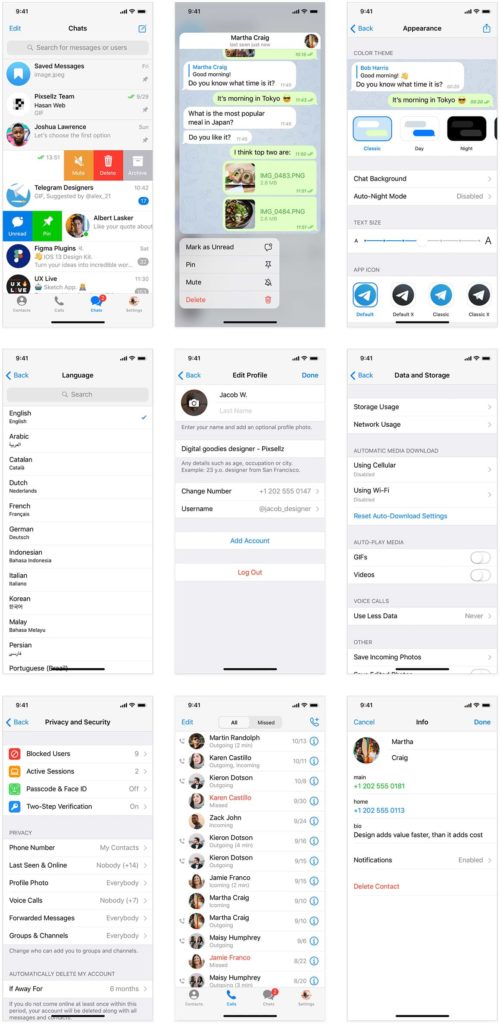 Mobile Apps Library: 120+ UIs from 4 social apps - Freebiesbug