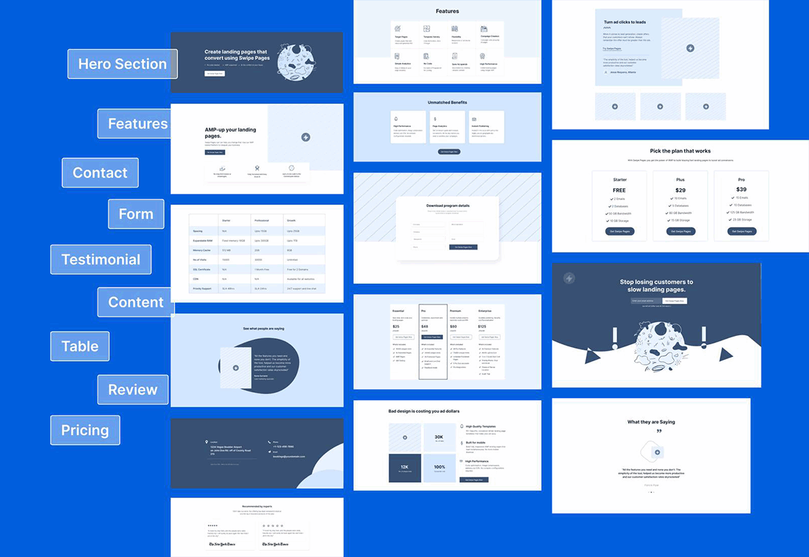 Free landing page wireframe kit - Freebiesbug