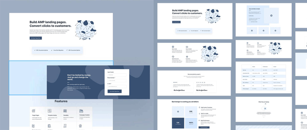 Free landing page wireframe kit - Freebiesbug