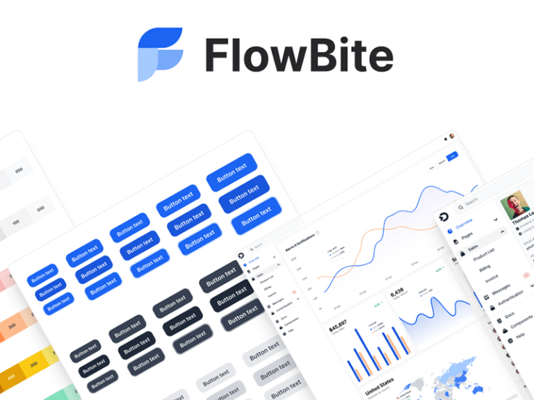 FlowBite: Figma design kit for Tailwind CSS - Freebiesbug