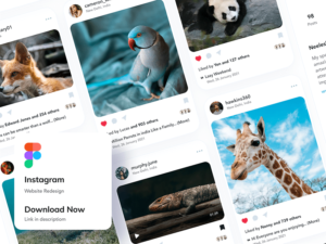 Instagram website redesign - Figma template - Freebiesbug