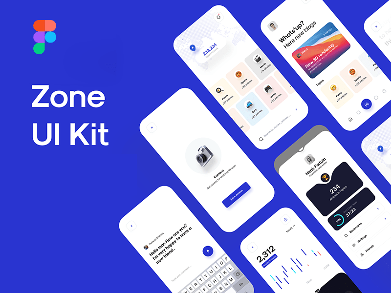 Zone: UI kit for mobile app design - Freebiesbug