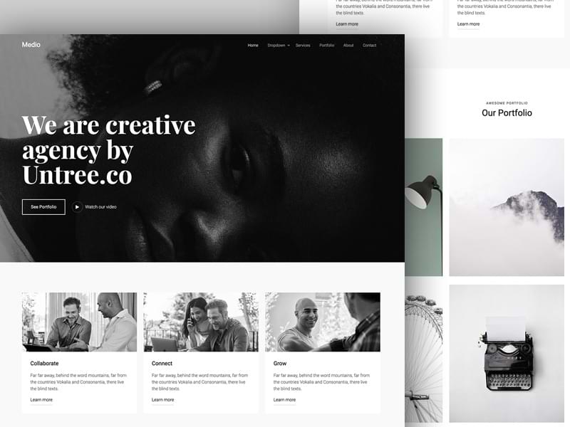 Medio: A Free HTML Portfolio Template - Freebiesbug