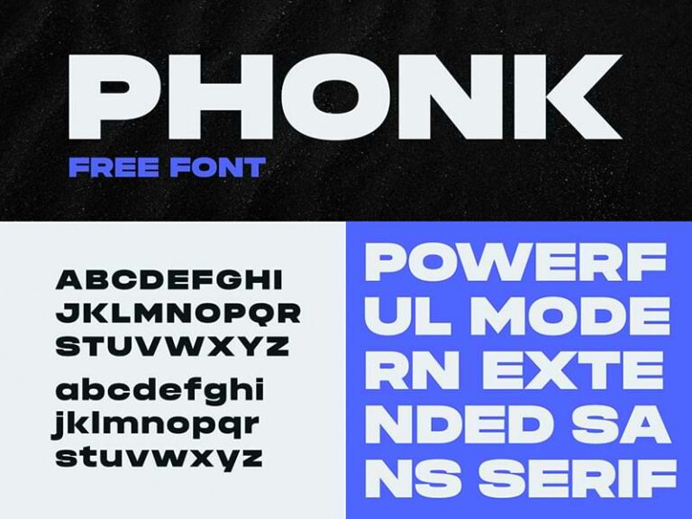 Phonk: Free Bold & Wide Font - Freebiesbug