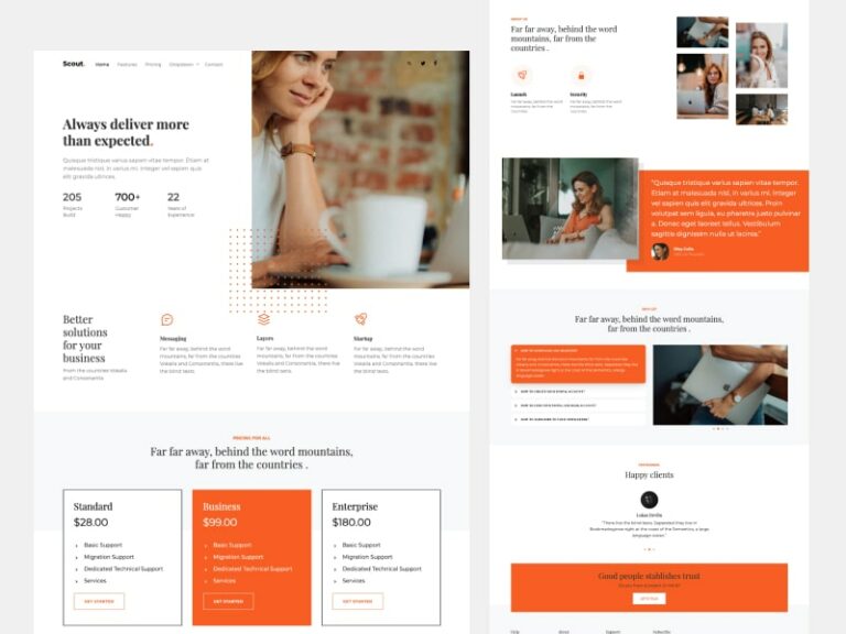 Scout: HTML Template for SaaS & Startups - Freebiesbug