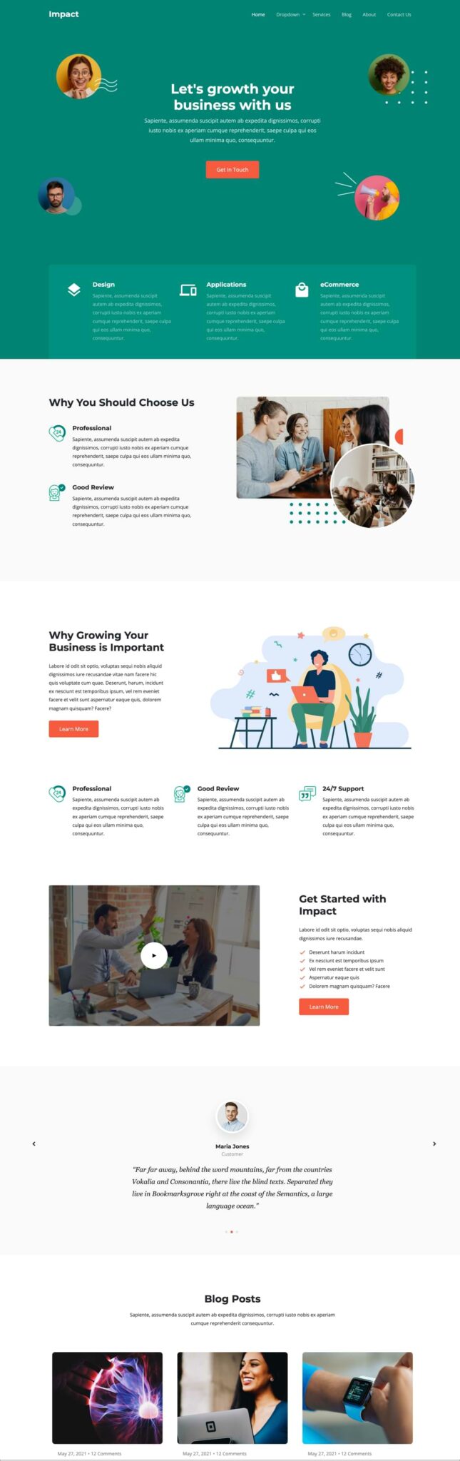 Impact: Free Bootstrap Template for Agency & Startups - Freebiesbug