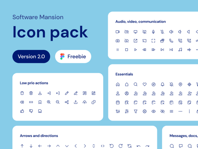 SWM Icon Pack [300 Figma icons] - Freebiesbug