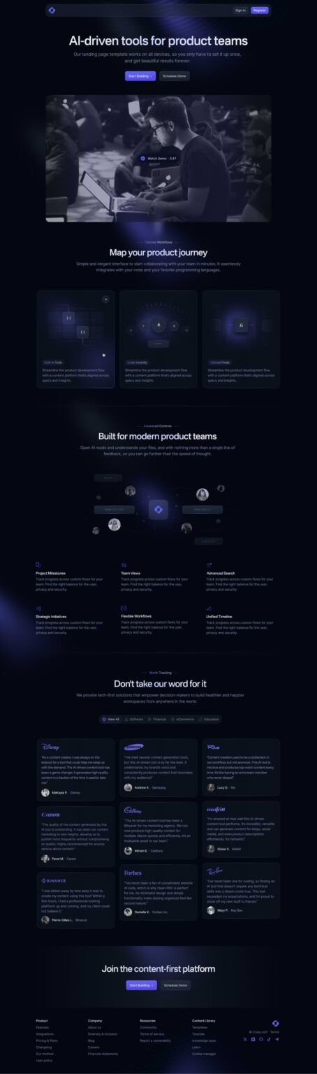 Open: Free Figma Landing Page Template - Freebiesbug