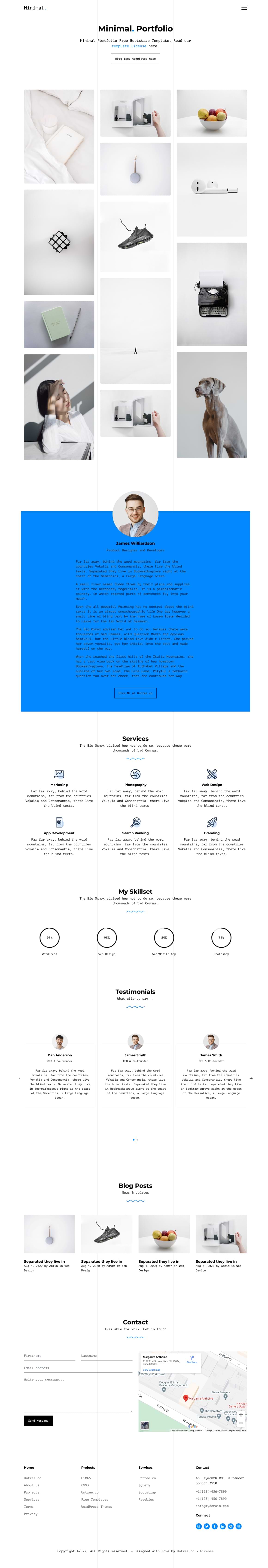 Minimal: Free Bootstrap HTML Portfolio Template - Freebiesbug Minimal: Free Bootstrap HTML Portfolio Template - Freebiesbug