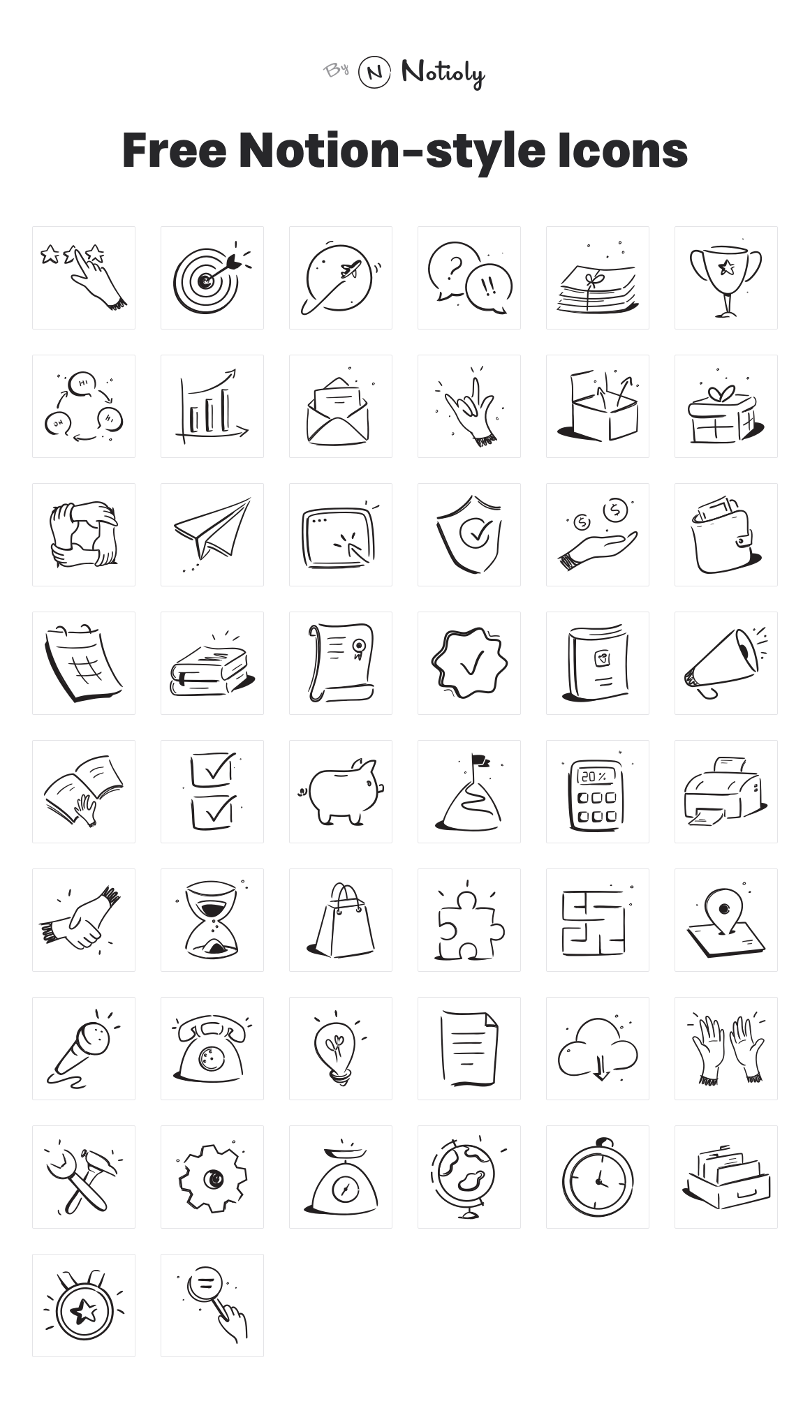 50 Free Notion-style icons - Freebiesbug