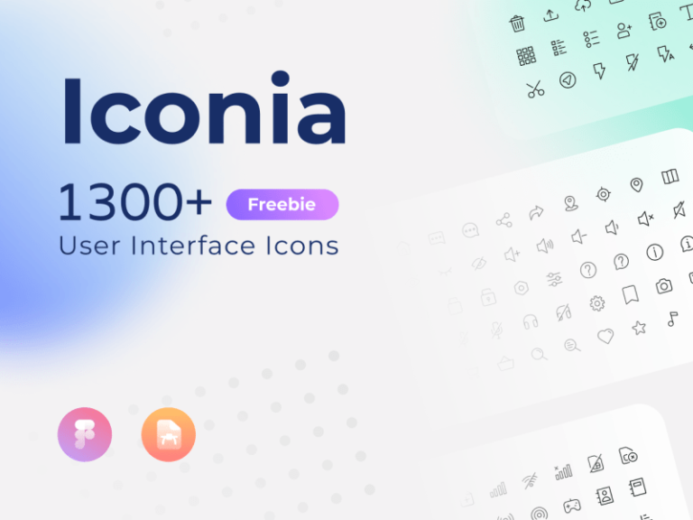 Iconia: 1300+ Free vector icons for Figma - Freebiesbug
