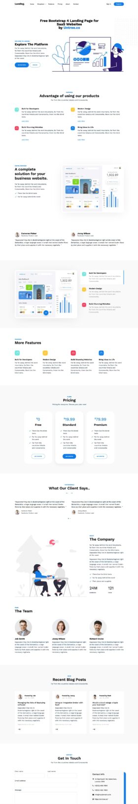 Landing: Free HTML Bootstrap Template - Freebiesbug