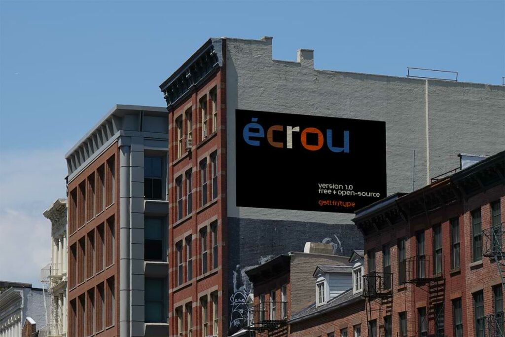 Écrou: A Free Font with a Bold Mechanical Style - Freebiesbug