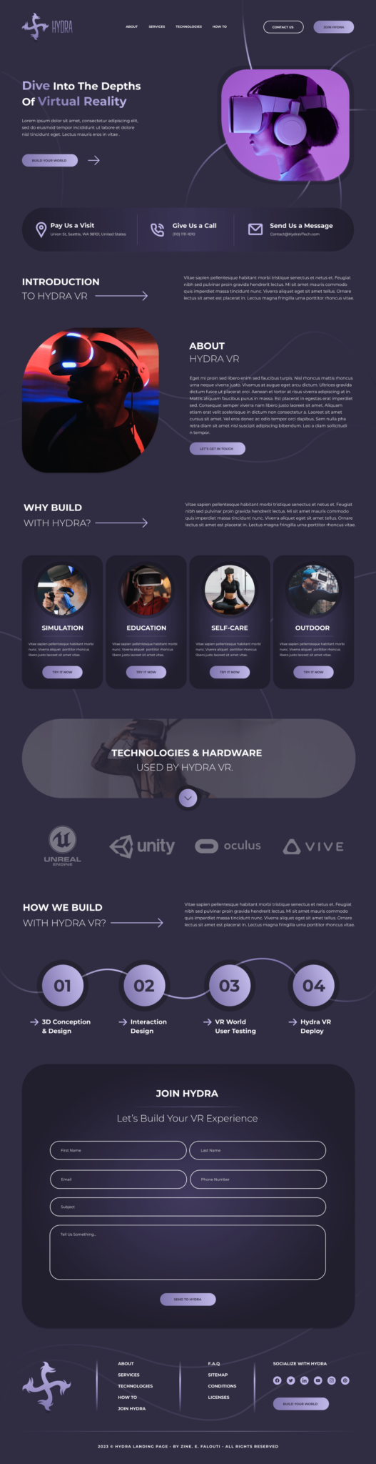 Hydra: Futuristic Landing Page Template for Figma - Freebiesbug