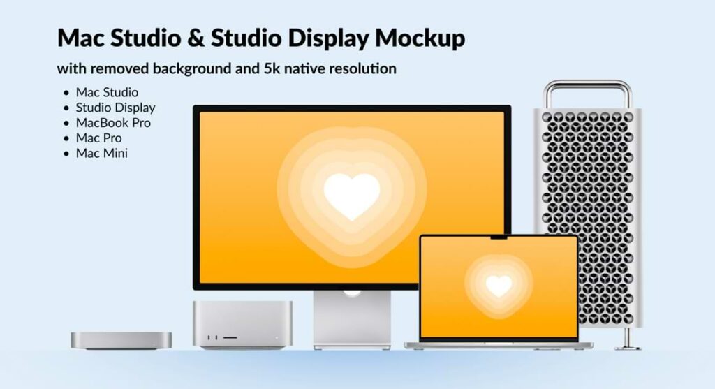 Apple Studio Display Mockups [PSD, Sketch, Figma] - Freebiesbug