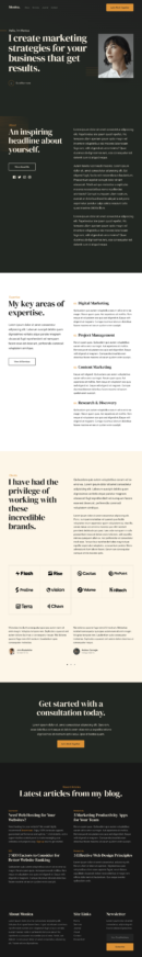 Monica: Personal Website Free Template - Freebiesbug