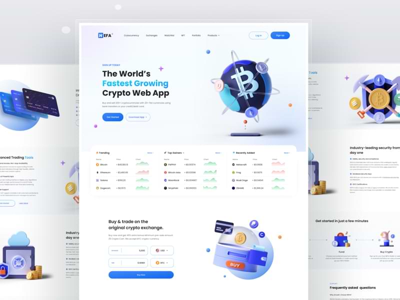 NEFA: Free Nuxt.js landing page template - Freebiesbug