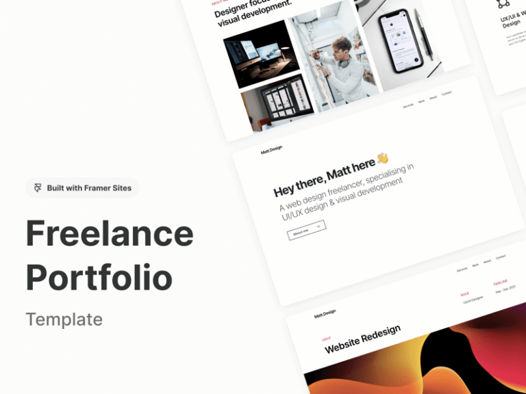 Free Portfolio Website Template for Framer - Freebiesbug