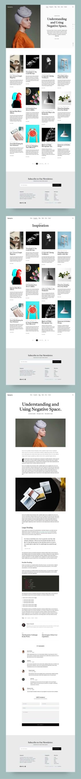 Spurgeon: Free Minimal Blog HTML Template - Freebiesbug