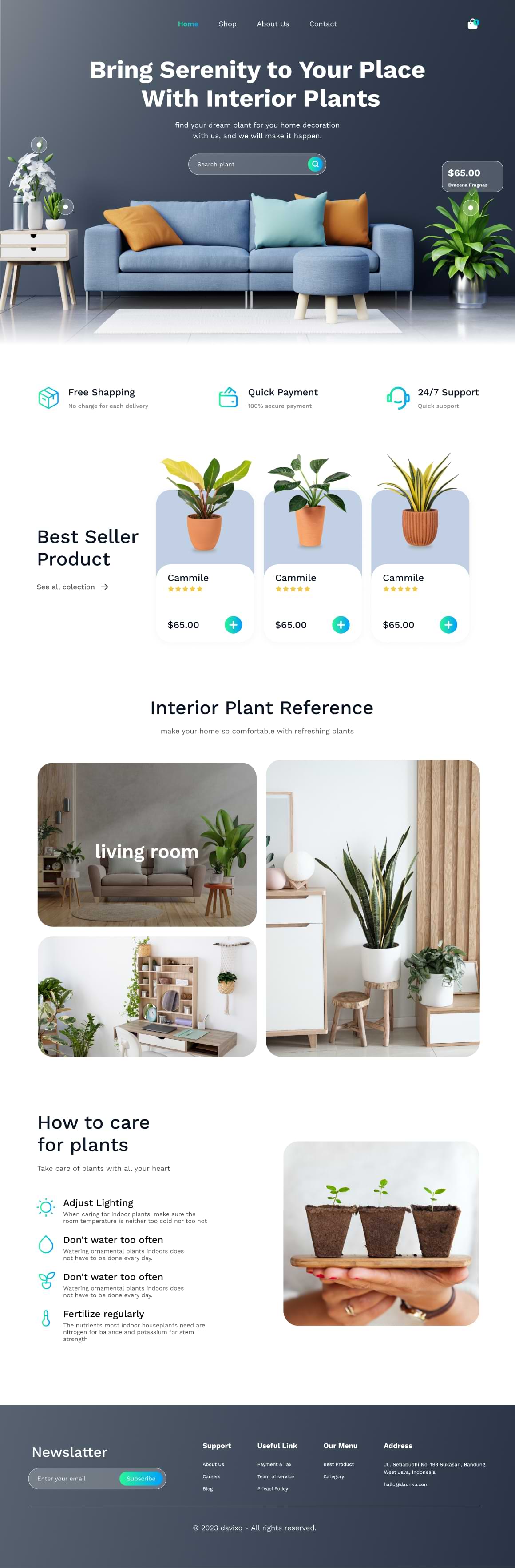 PlantShop: Landing Template for Plant Ecommerce - Freebiesbug