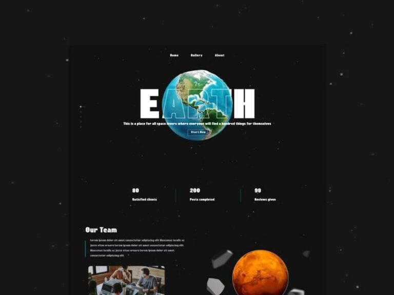 Space: Free Figma Landing Page Template - Freebiesbug