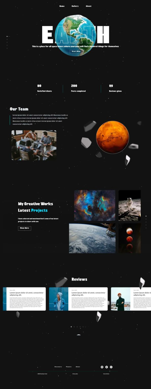 Space: Free Figma Landing Page Template - Freebiesbug