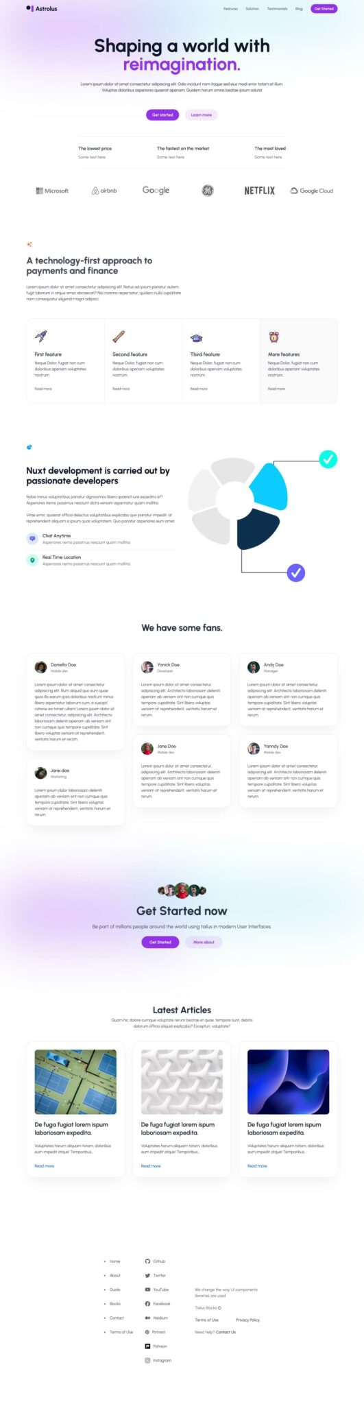 Astrolus: Free landing built with Astro & Tailwind CSS - Freebiesbug
