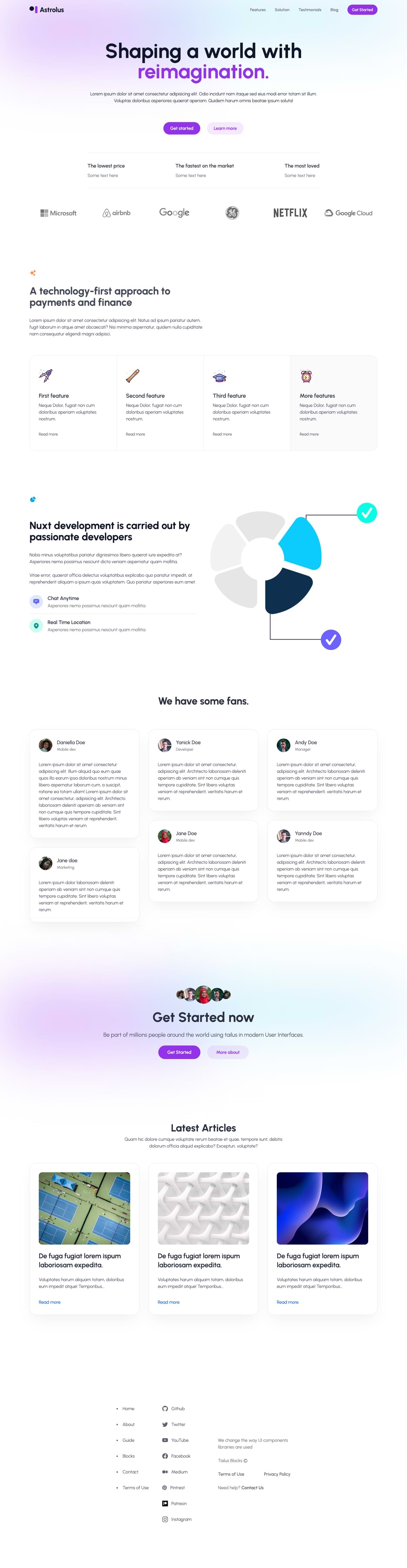 Astrolus: Free landing built with Astro & Tailwind CSS - Freebiesbug