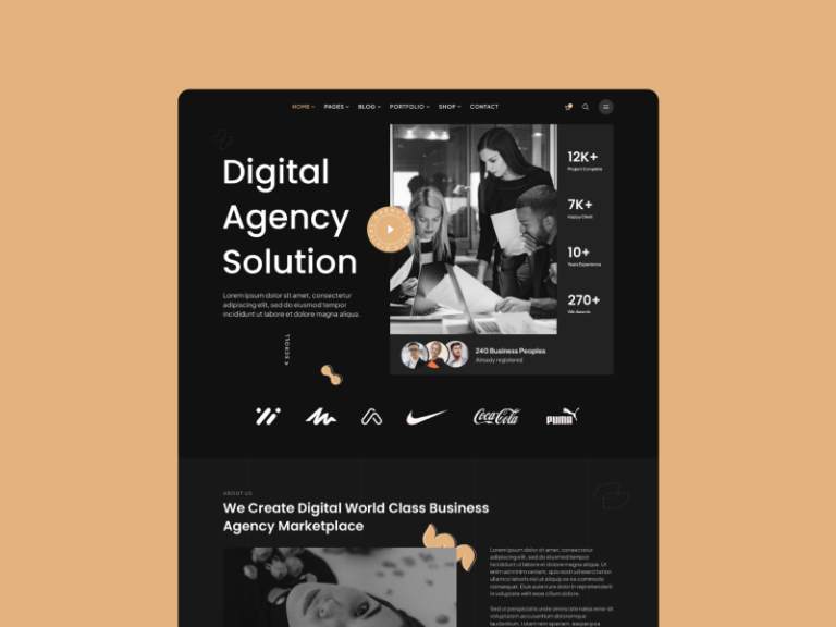 Digital Agency: Free Portfolio Website Template - Freebiesbug