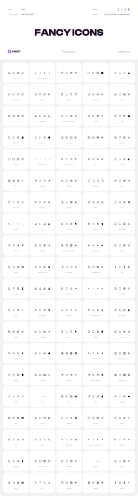 800 Free Fancy Icons in dark & light versions - Freebiesbug