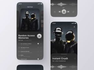 Music Player App for Figma - Freebiesbug
