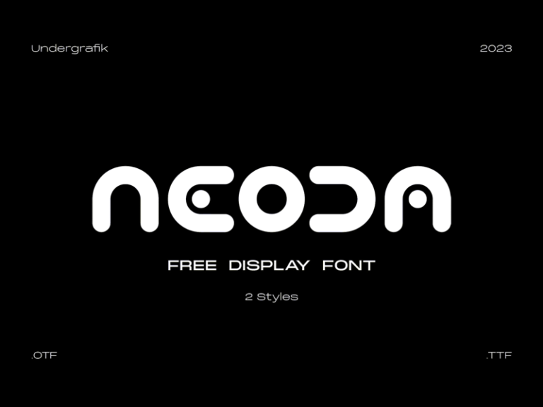 Neoda: Free geometric font in two versions - Freebiesbug