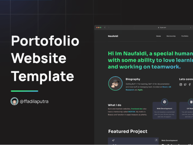 Dark Portfolio Website Template - Design + Code - Freebiesbug