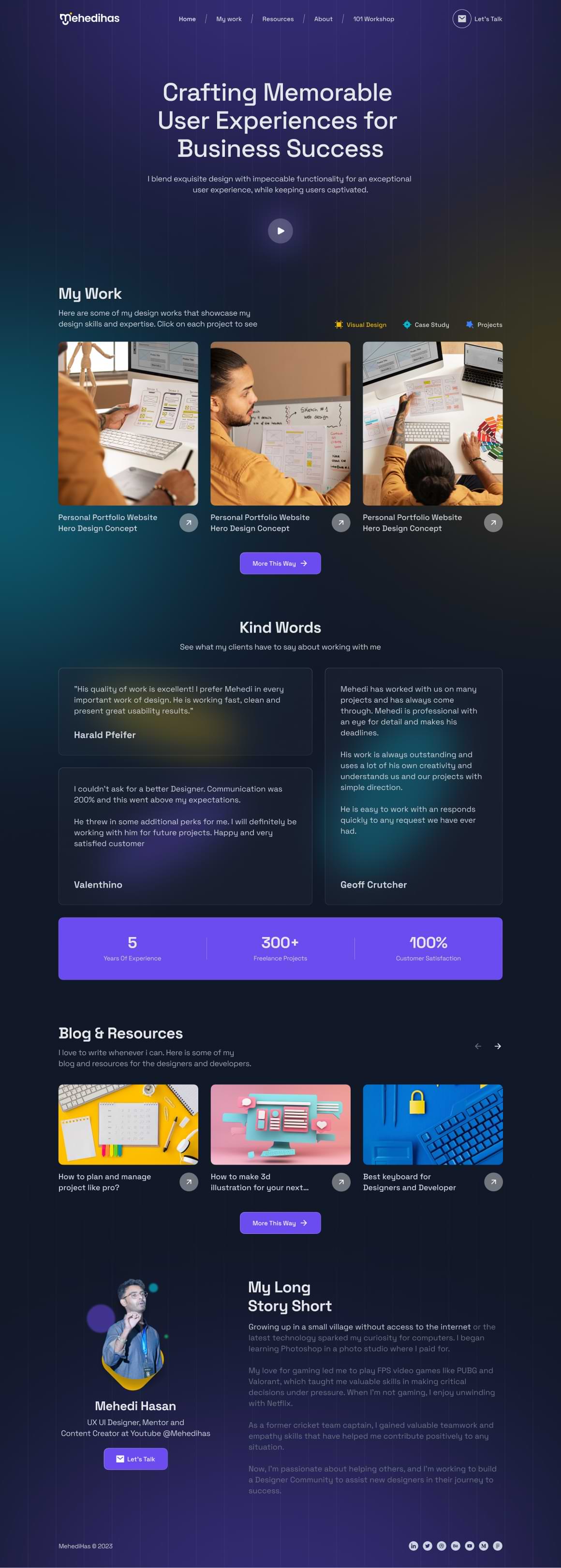 Free Portfolio Website Template for Figma - Freebiesbug