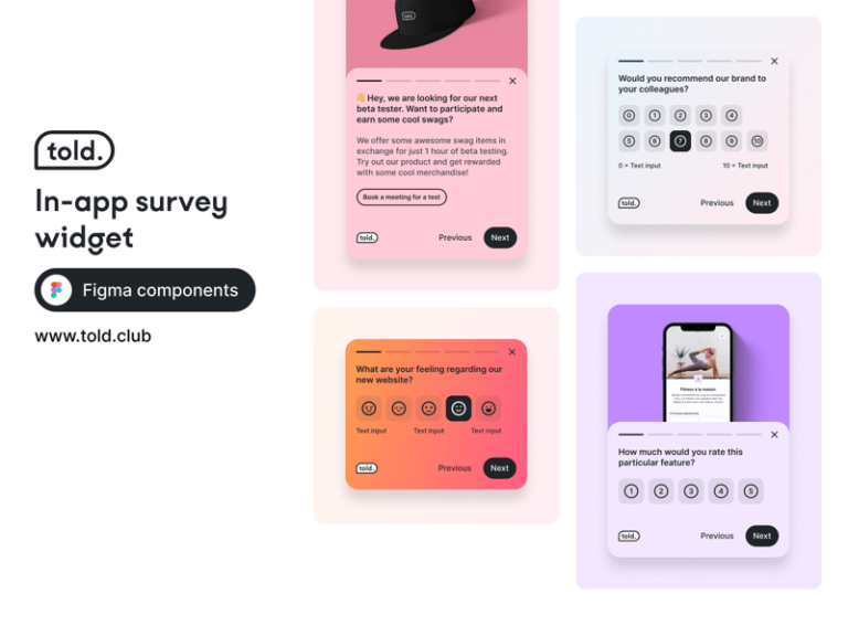 App Survey Widget Designs - Freebiesbug