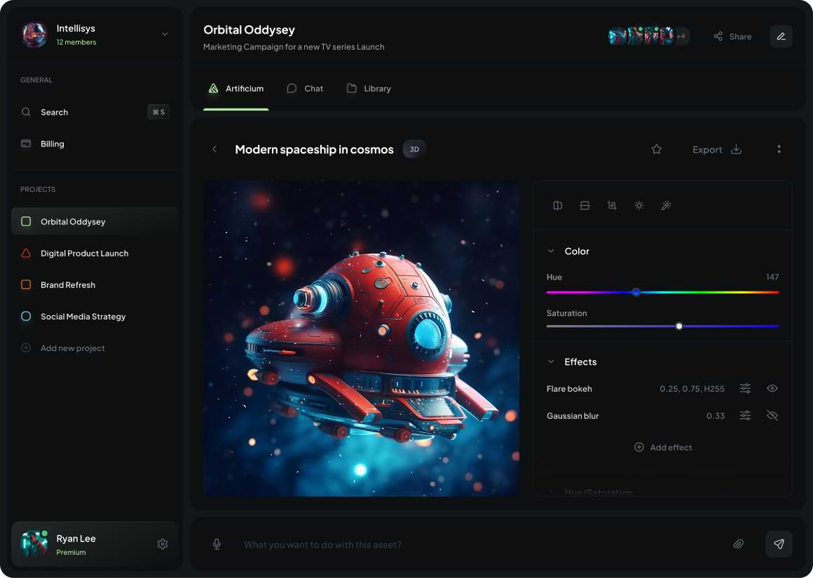 Artificium: Free UI Kit for AI Content Creation App - Freebiesbug