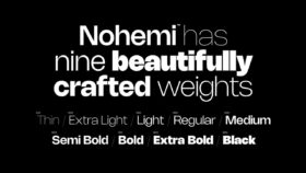 NOHEMI: Free Sans-serif Typeface in 9 Weights - Freebiesbug