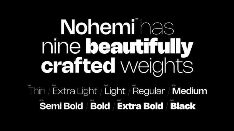 NOHEMI: Free Sans-serif Typeface in 9 Weights - Freebiesbug