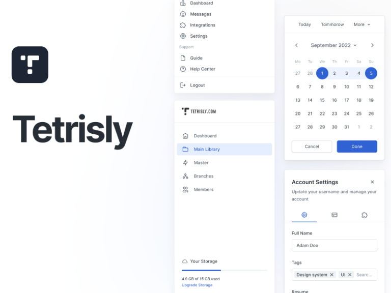 Tetrisly: UI Design System for Figma - Freebiesbug