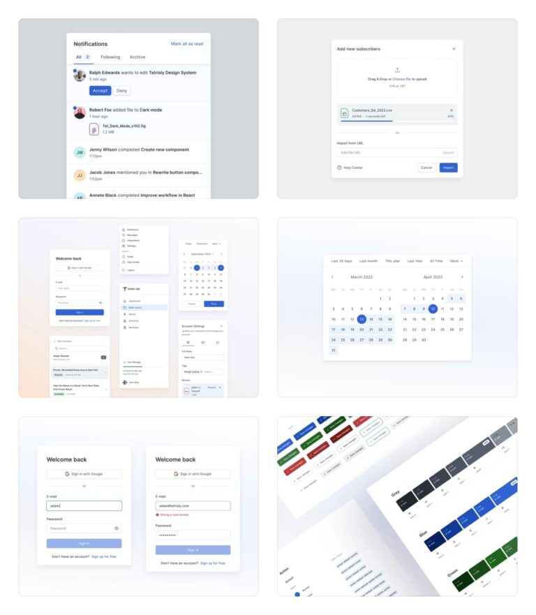 Tetrisly: UI Design System for Figma - Freebiesbug