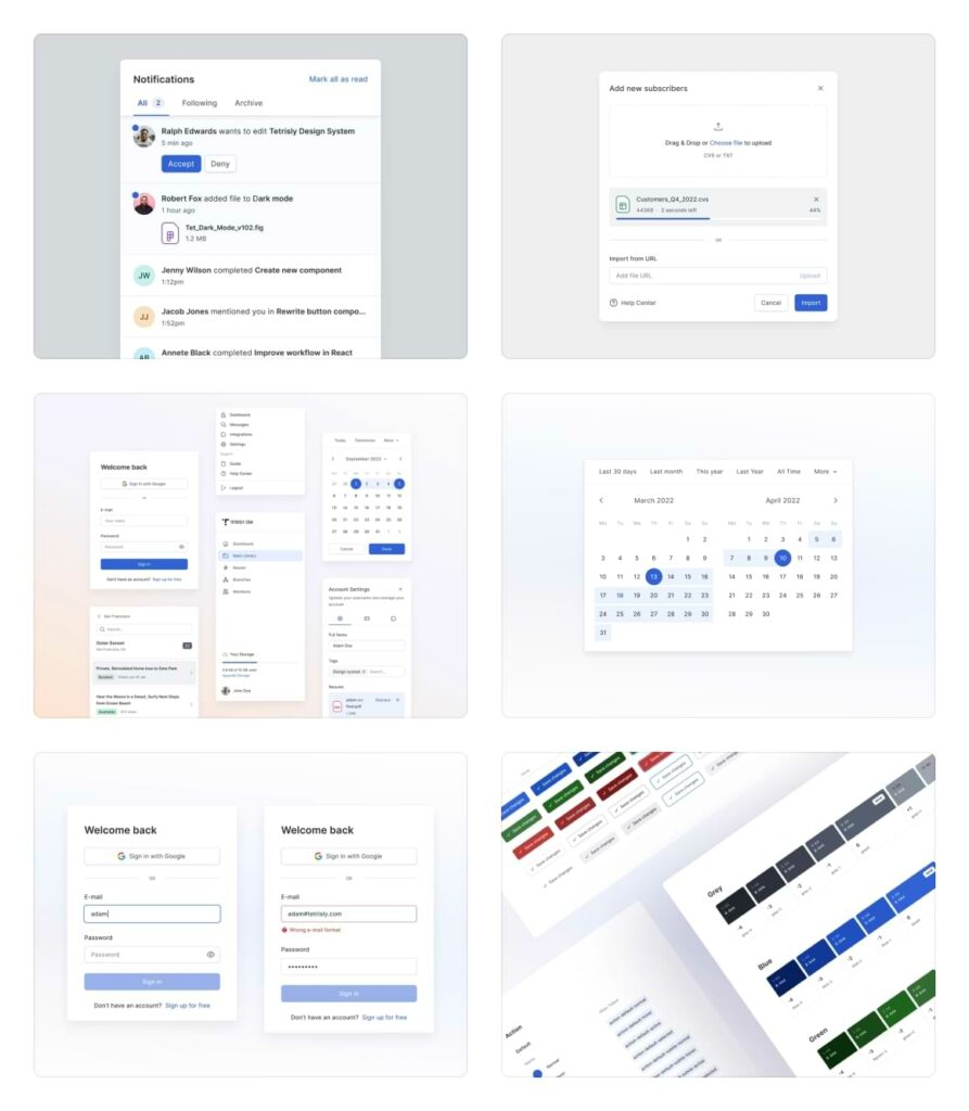 Tetrisly: UI Design System for Figma - Freebiesbug