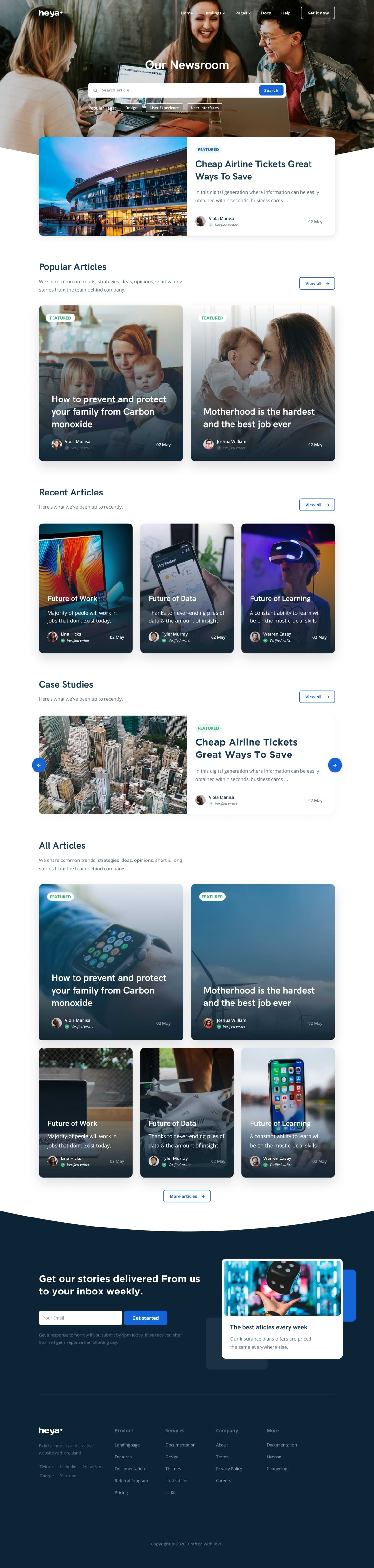 Free Figma UI kit for Blog and Magazine Webistes - Freebiesbug