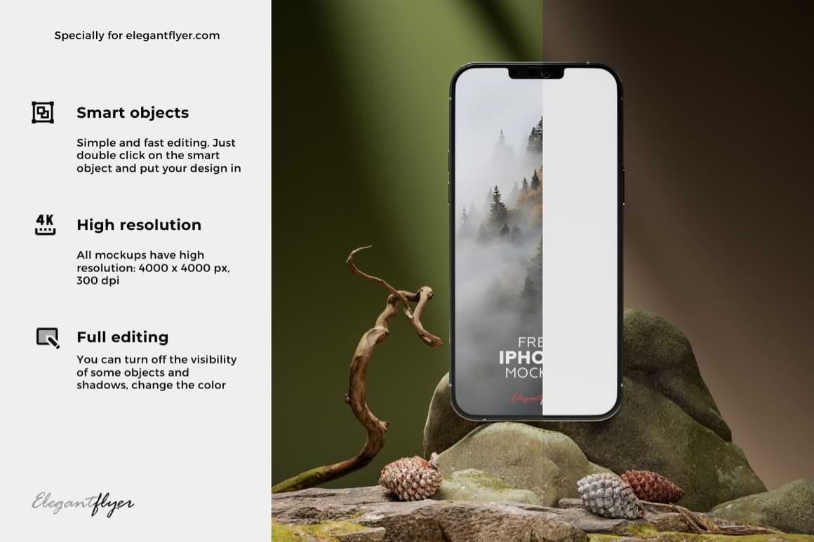 Free ultra-realistic iPhone mockups - Freebiesbug