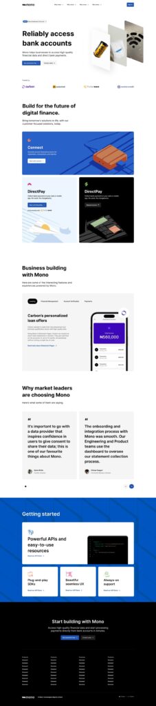 Mono: Free Landing Template for Figma - Freebiesbug
