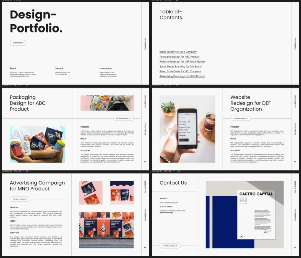 Minimal Design Portfolio Template - Freebiesbug
