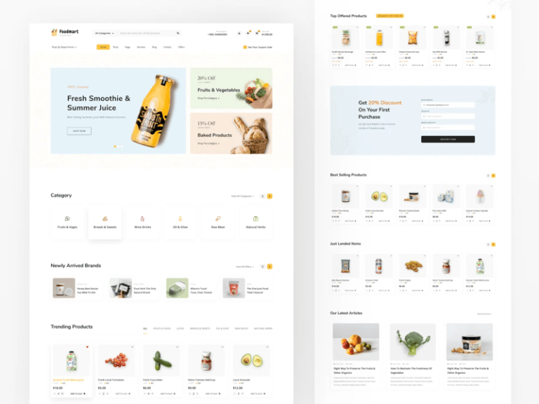 Free Bootstrap Template for Food and Groceries Stores - Freebiesbug
